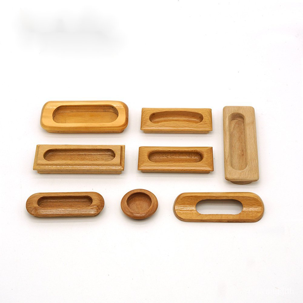 Hidden cabinet handle solid wood wardrobe handle inlaid wood handle ...