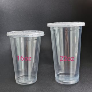 Cawan Plastik 100 pieces / Disposable Plastic Cup included Lid(12oz ...