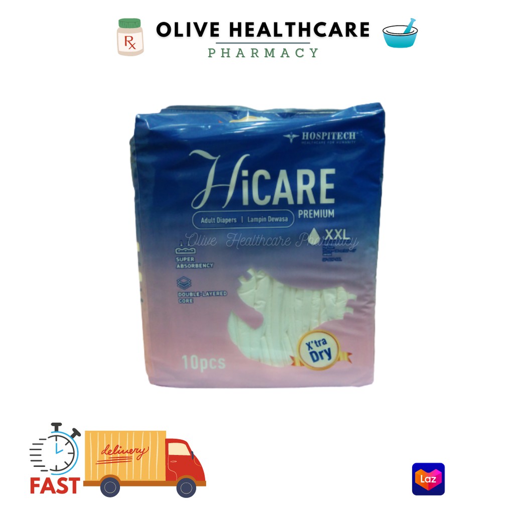 HiCARE Adult PREMIUM Diapers 10pcs per bag ( Unisex ) Size XXL (Tape ...
