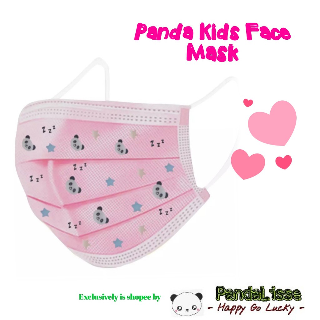 [ReadyStock] Pink Panda Cartoon Design 3ply Kids Face Mask Children ...