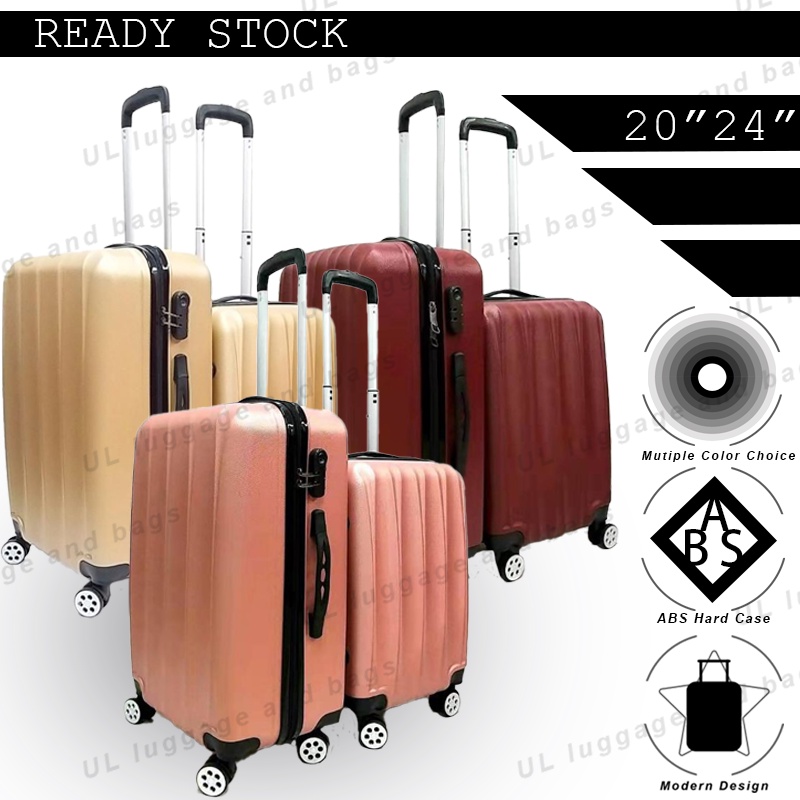 A1 travel luggage 20inch 24inch abs material suitcase beg bagasi new ...