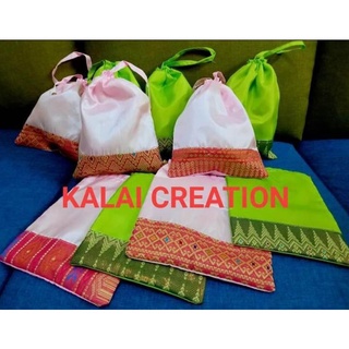 Silk suruku pai with handle Nalungu Set (potli bags) | Shopee Malaysia