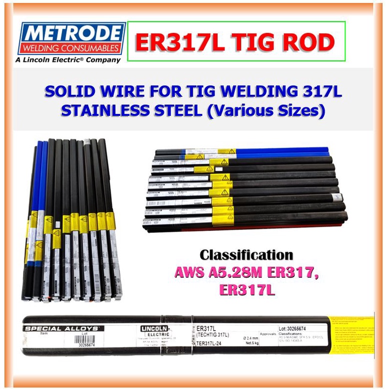 LINCOLN / METRODE ER317L ( 317 / 317L ) , SOLID WIRE FOR TIG WELDING ...