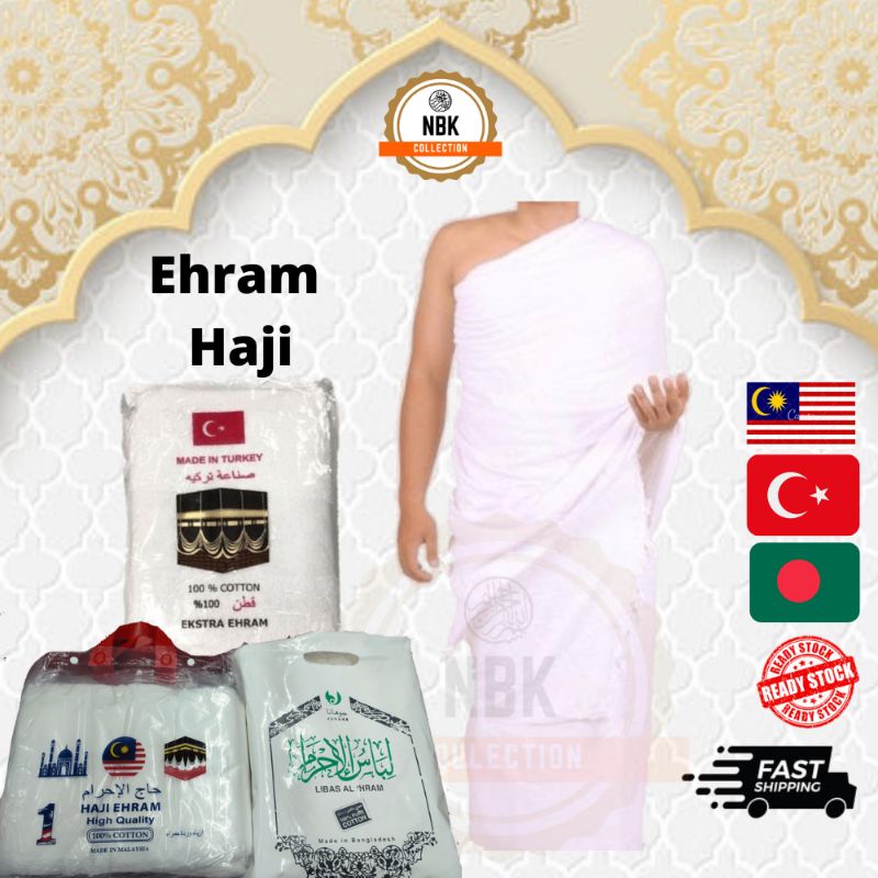 KAIN IHRAM / EHRAM 100% COTTON LEMBUT High QUALITY Ehram umrah haji ...