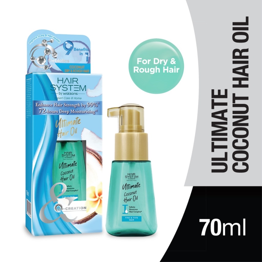 HAIR SYSTEM BY WATSONS Ultimate Coconut Hair Oil 70ml(Normal to Dry ...