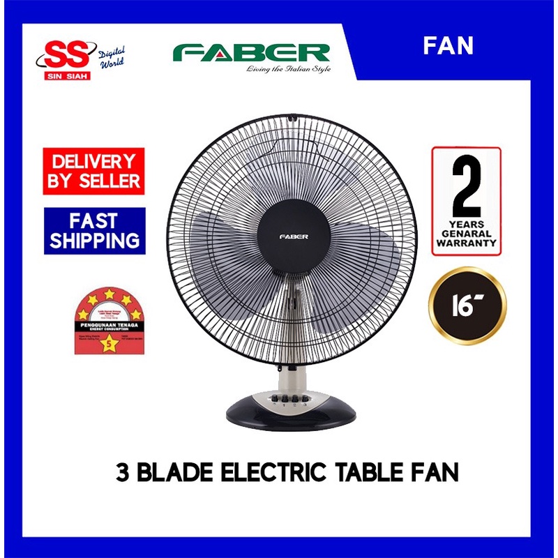 Panasonic/Faber 16" Table Fan (16'') FTF VENTO 1610GR/MN304/MN404 ...