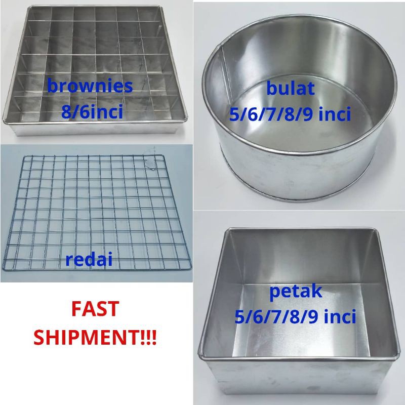 loyang petak loyang bulat loyang kek lapis loyang tinggi acuan kek cake ...