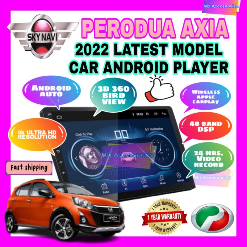 PERODUA AXIA ANDROID PLAYER 3D 360 BIRD VIEW + 4 SIDE DVR VIDEO ...