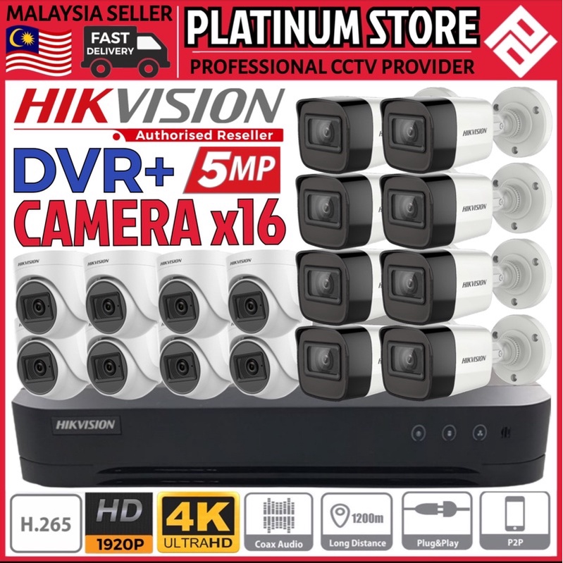 HIK HIKVISION 5MP 16-CHANNEL 2HDD CCTV Ultra HD 1920P 5.0MP 16CH DVR ...