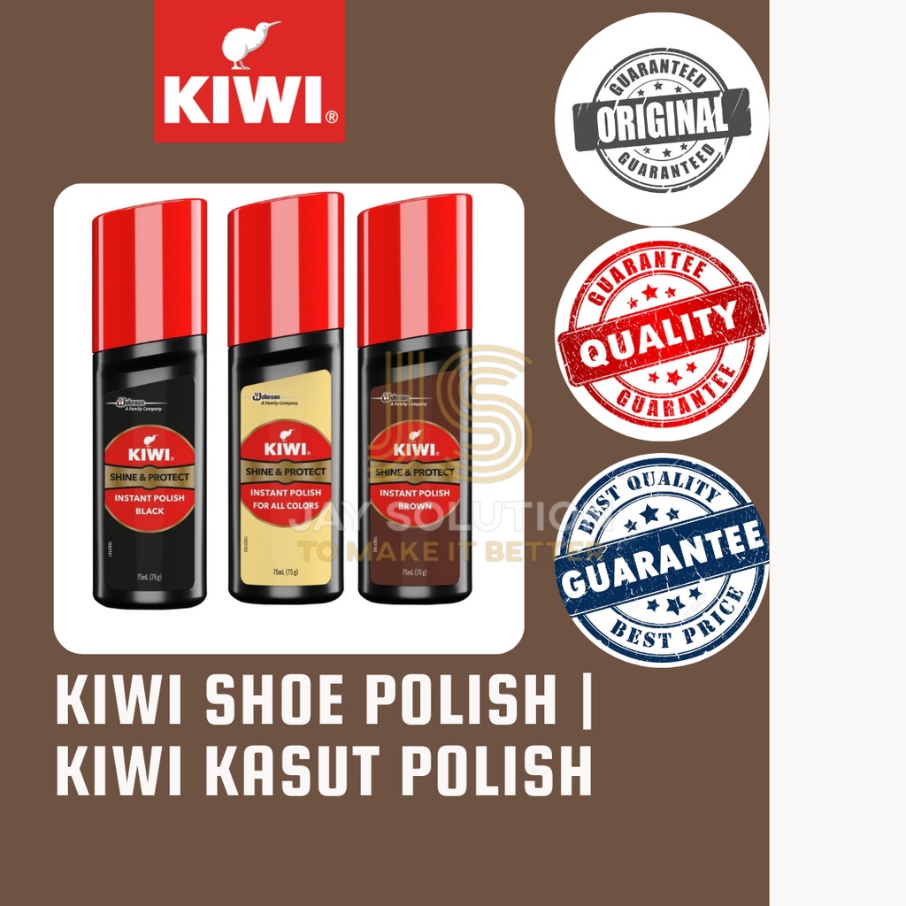 Pengilat Kasut Cecair Kiwi Johnson Liquid Shoe Care Shine & Protect Black(75ml) | Shopee Malaysia