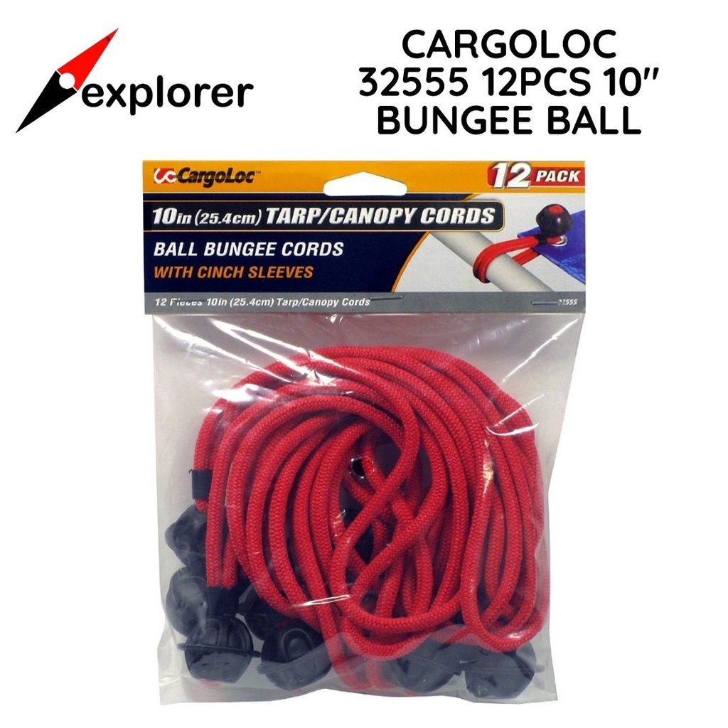 CARGOLOC 32555 Ball Bungee Cords 10" Red | Shopee Malaysia