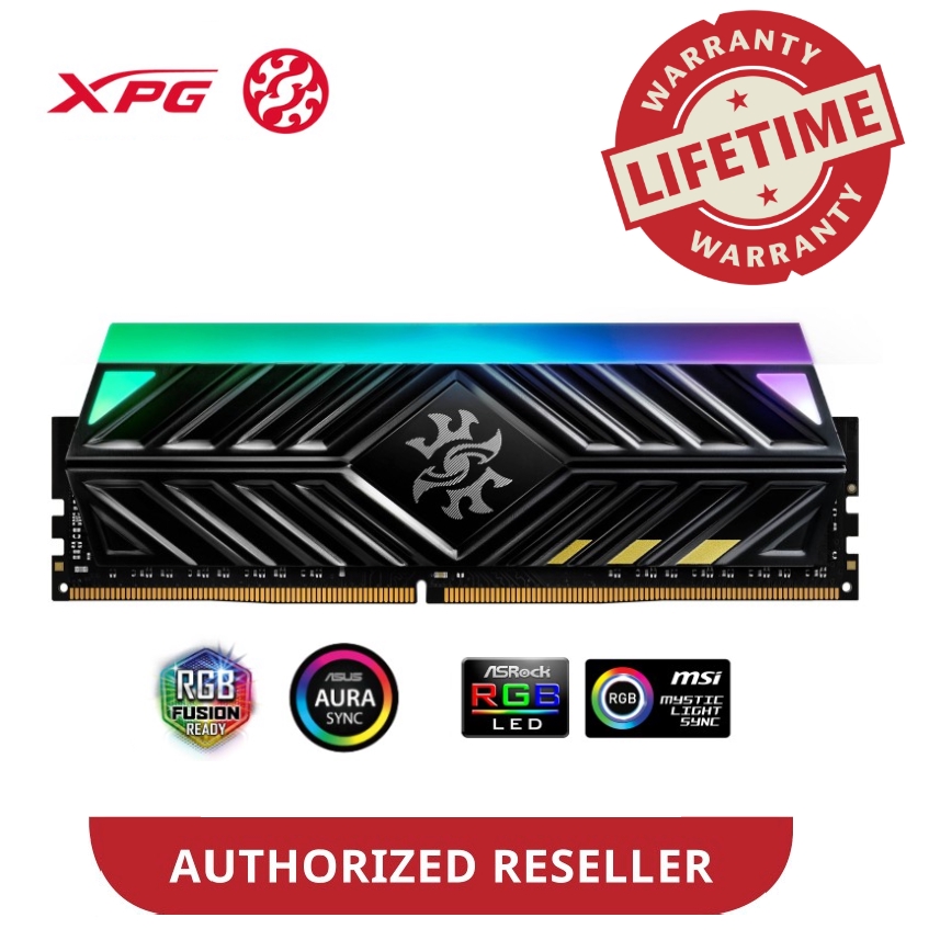 XPG Spectrix D41 RGB 8GB DDR4 RAM ( GREY HEATSINK ) 2666MHz / 3000MHz ...