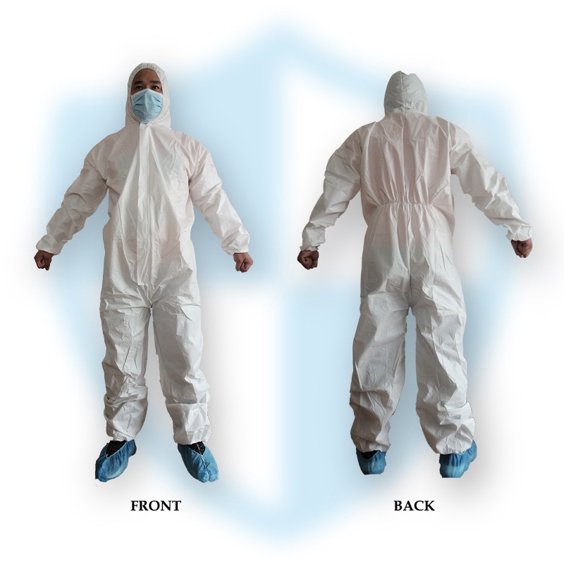 55gsm Frontliner Ppe Suit Medical Coverall Jumpsuit Isolation Suit