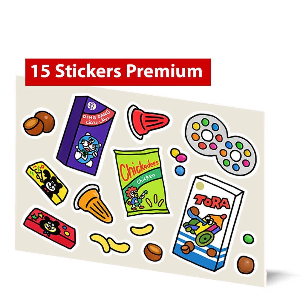 Sticker Jajan, 15 Pelekat Premium Nostalgia Snacks: Ding Dang / Tora ...