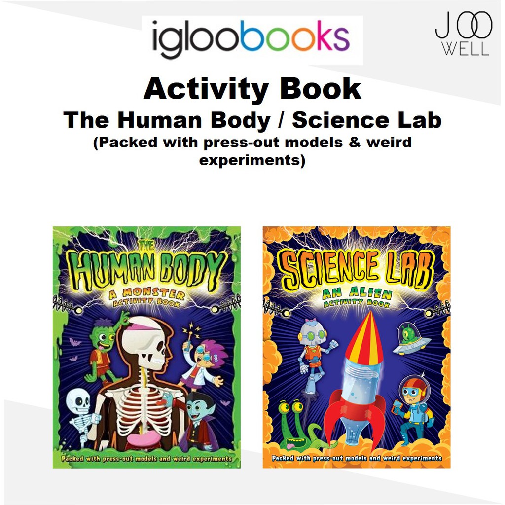 Activity Book - The Human Body / Science Lab (Press-out models & weird experiments) | Shopee ...