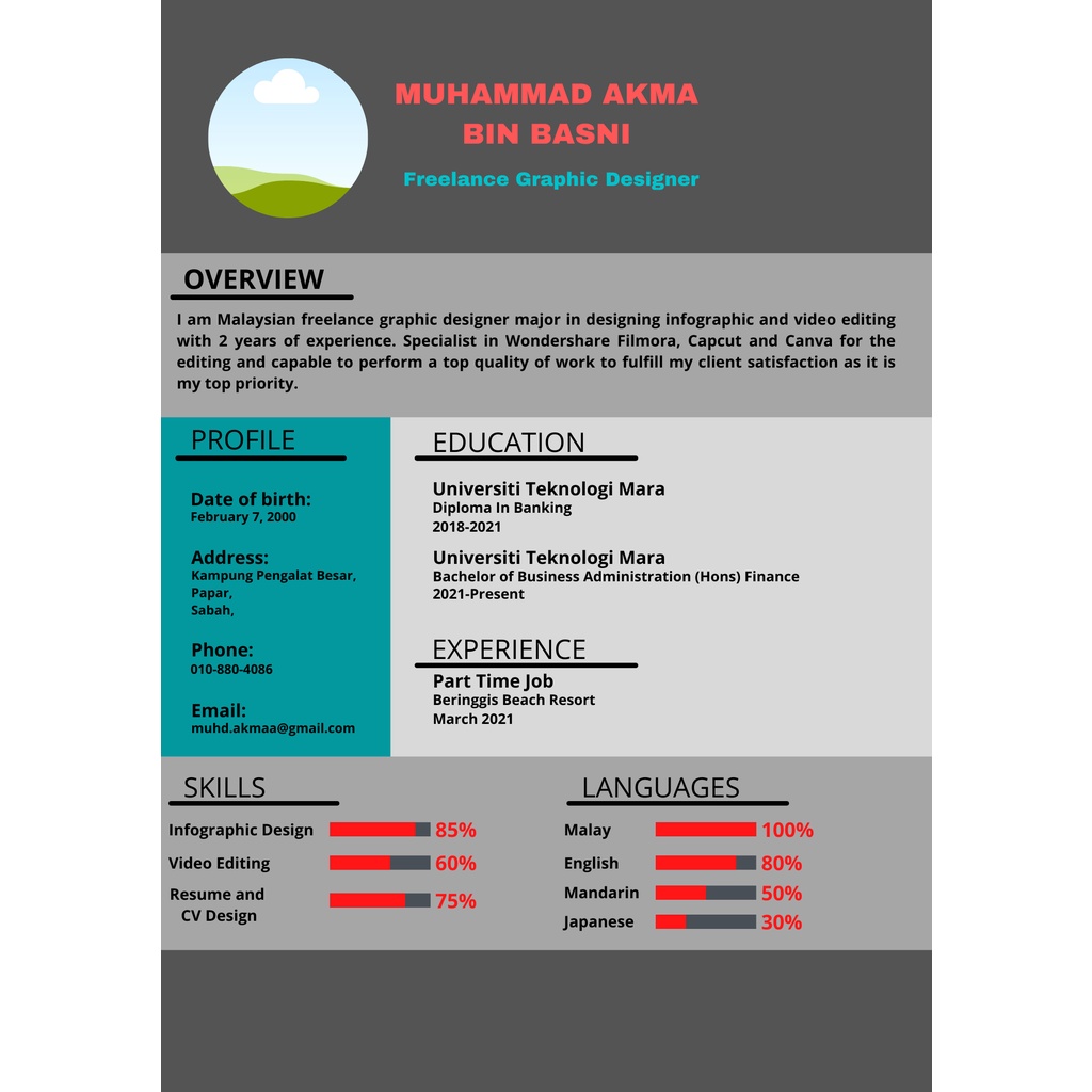 Resume/CV Template Design | Shopee Malaysia