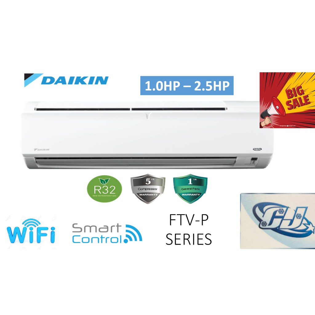 Wifi Daikin R32 Standard Non Inverter 1 0hp 2 5hp Air Conditioner