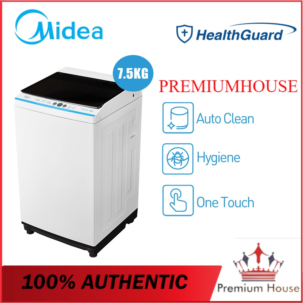 MIDEA 7.5KG Fully Auto Washing Machine MA100W75/WK/E OR MA100W75Washer ...