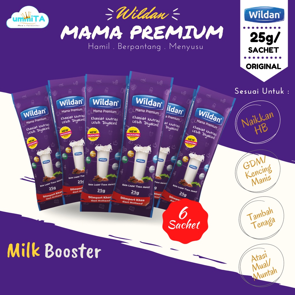 6 SACHET TESTER SAMPEL WILDAN SUSU KAMBING MILK BOOSTER MAMA PREMIUM ...