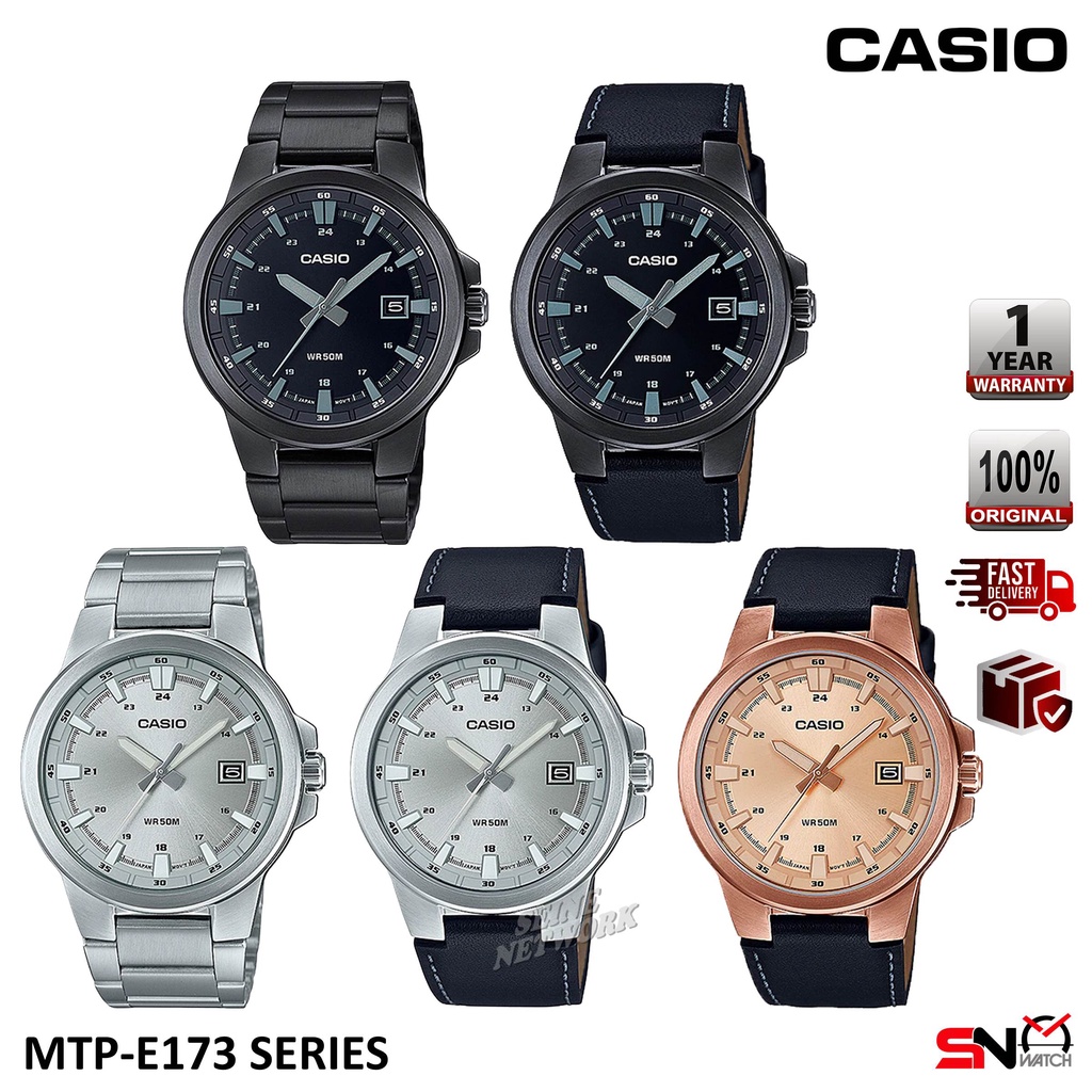 Casio MTP-E173B MTP-E173BL MTP-E173D MTP-E173L MTP-E173RL Date Display Fashion Quartz Analog Men ...