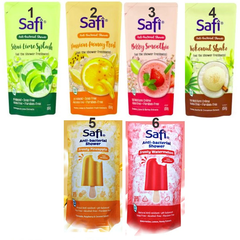 SAFI SHOWER GEL POUCH / ANTIBACTERIA 850G | Shopee Malaysia