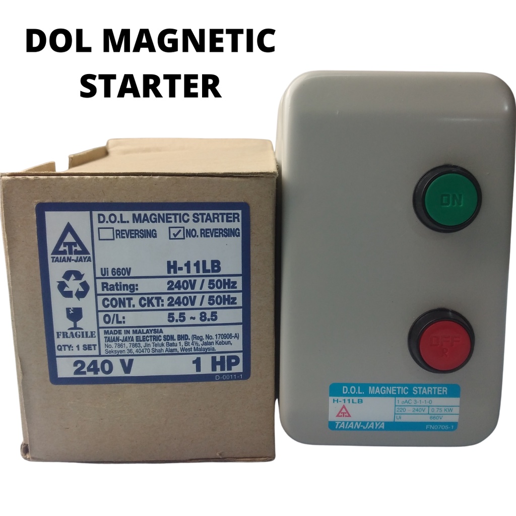 DOL MAGNETIC STARTER 1HP 240V-5HP 240V-415V | Shopee Malaysia