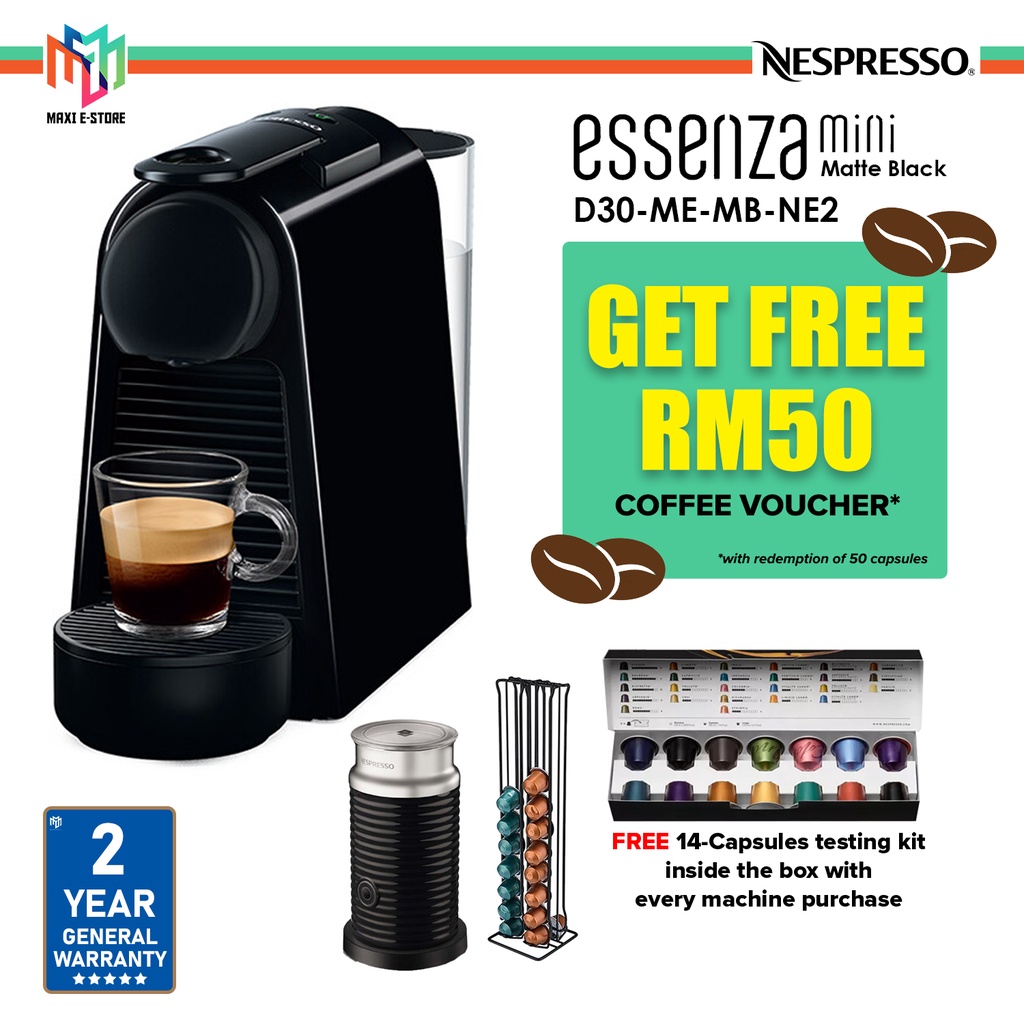 Nespresso D30-ME-BK-NE2 Essenza Mini Fully Automatic Capsule Espresso ...