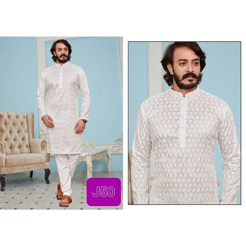 JIPPA MAN KURTA EMBROIDERY SOFT FABRIC FOR SIZE PLZ CHAT + FREE GIFT ...