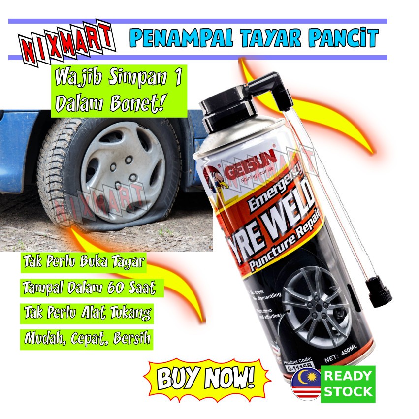 Tampal Tayar Kecemasan Kereta Car Motorcycle Motosikal Basikal Bicycle ...
