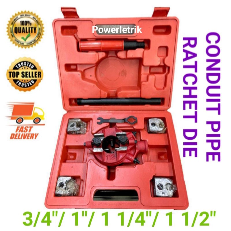*READY STOCK*ELECTRICAL GI CONDUIT PIPE MANUAL RATCHET DIES SET PIPE ...