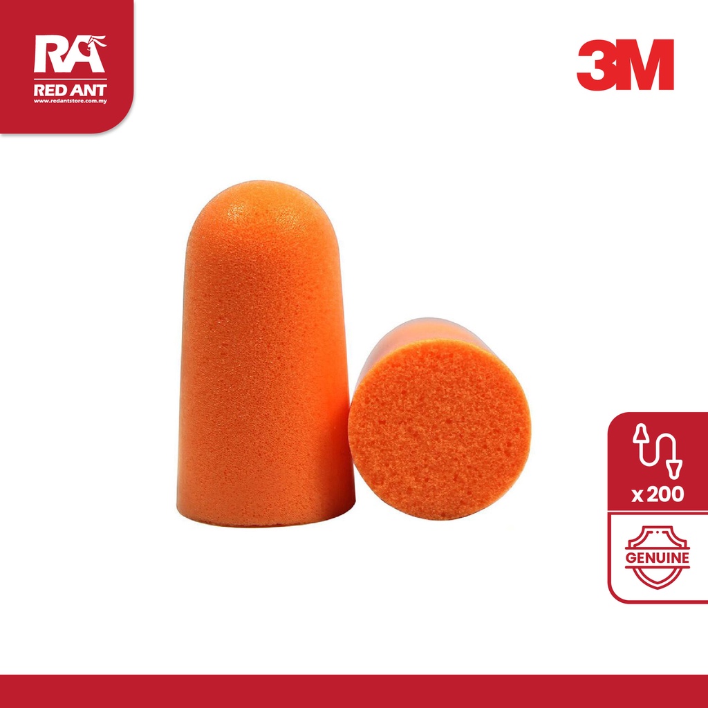 (200 PAIRS) 3M 1100 DISPOSABLE EARPLUGS (UNCORDED) NRR 29dB | Shopee Malaysia