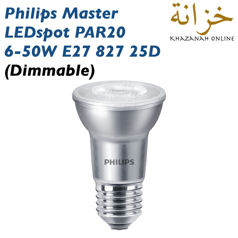 Philips Master LEDspot LED PAR Bulb PAR20 6W (Equivalent to 50W) E27 ...