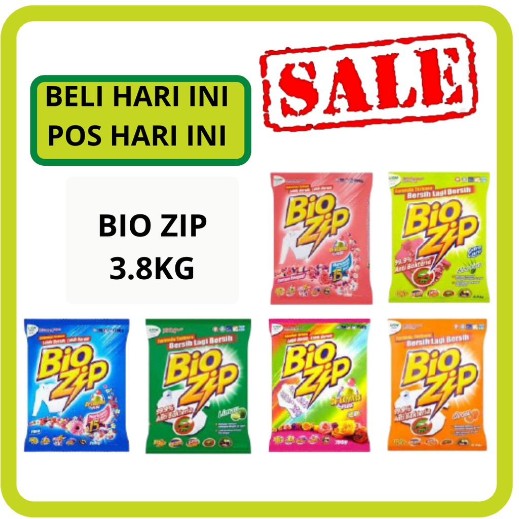 Bio Zip Detergent Powder 38kgsabun Basuh Baju Bio Zip 38kg Shopee Malaysia