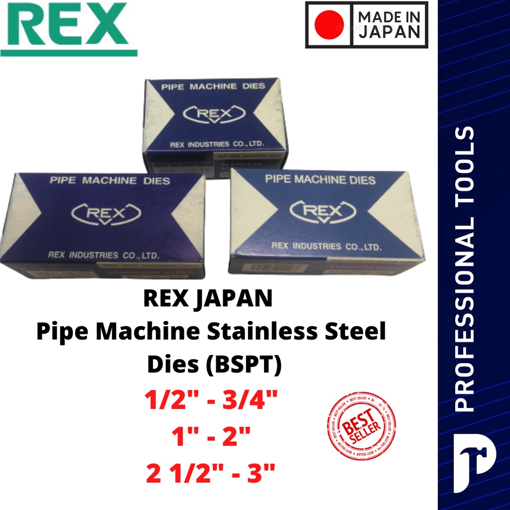 [ORIGINAL] JAPAN REX Pipe Machine Stainless Steel Dies 1/2" - 3" | Shopee Malaysia