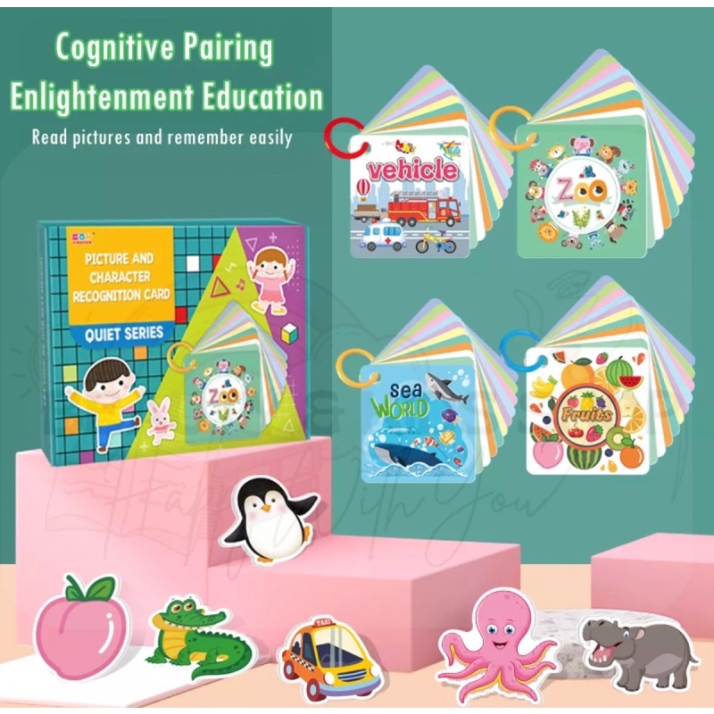 DIY 4in1 Busy Book Quiet Flash Card Cognitive Montessori Early ...