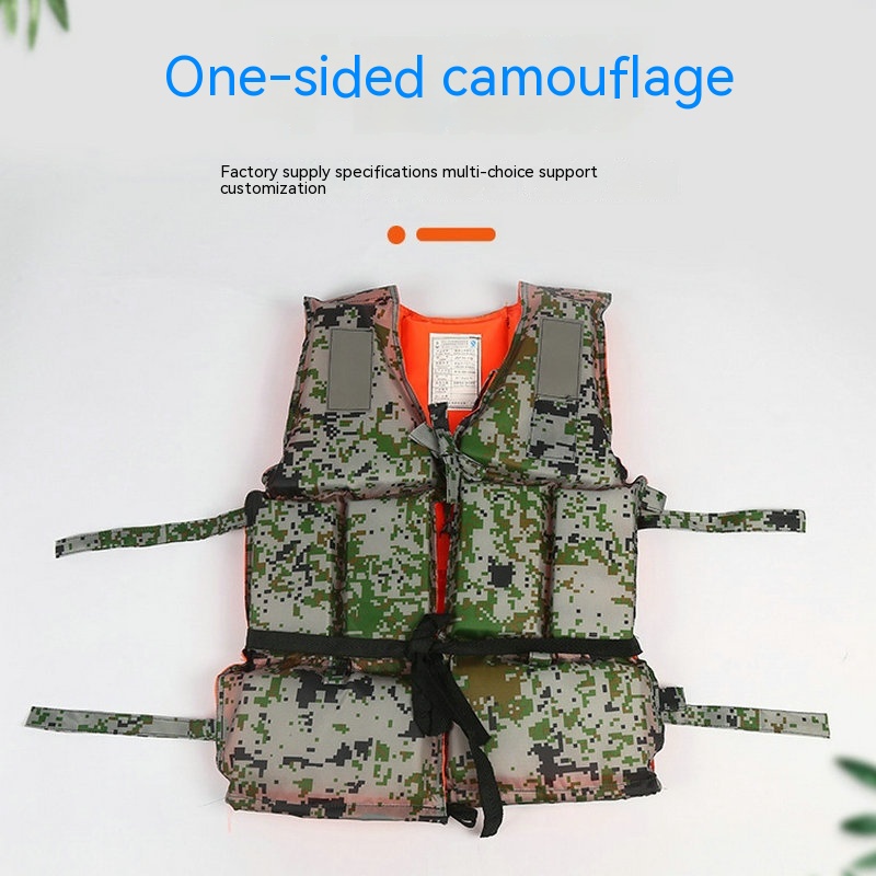 Life Jacket Camouflage Single-Sided Adult Fishing Marine Portable ...