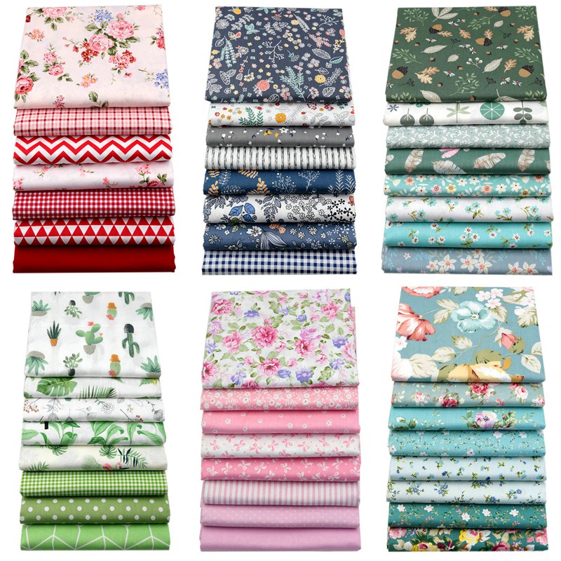 Printed Twill Cotton Patchwork Fabrics for Needlework Sewing Quilting Cloth DIY Handmade Kain ...