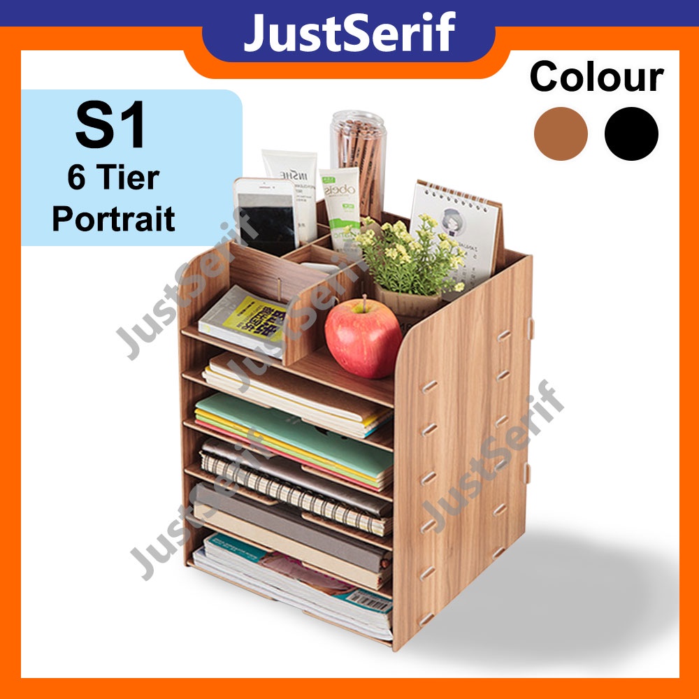 Book rack, desktop document shelf, wood rack DIY table book rack ...