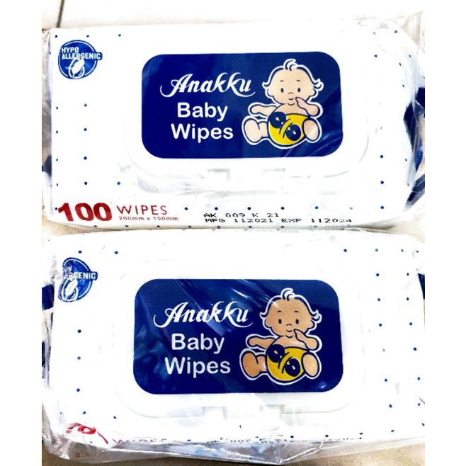 Anakku Baby Wipes (100sheets x 2 pack) | Shopee Malaysia