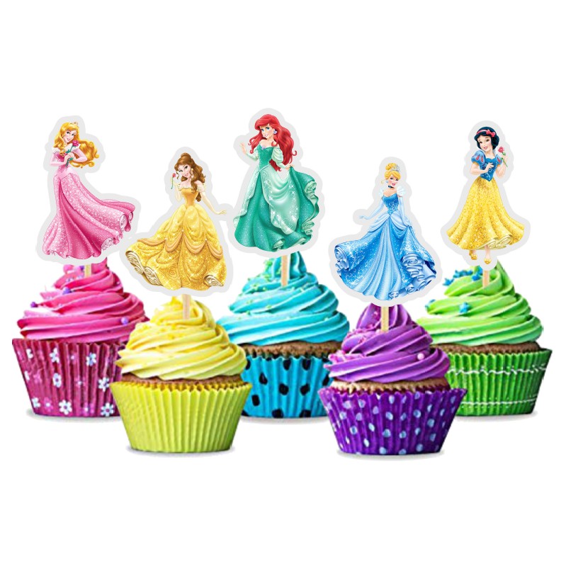 25pcs Disney Princess cupcake topper | Shopee Malaysia