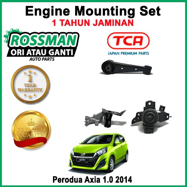 Perodua Axia 1.0 2014 - 2015 TCA Engine Mounting Set 1 Year Warranty ...