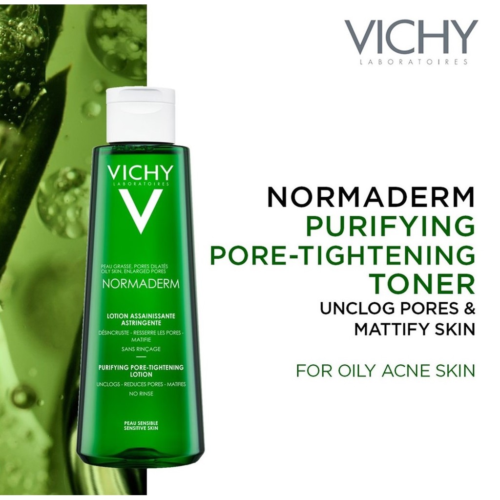 Vichy Normaderm Purifying Pore-Tightening Toner 200ml for Acne Prone Oily Skin | Shopee Malaysia