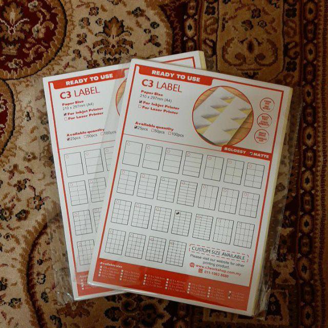 A4 - Pre Cut Blank Sticker / A4 - Blank Sticker - 105 x 37mm x 16’s ...