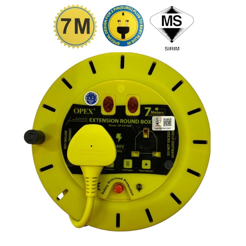 OPEX HEAVY DUTY 2 GANG ROUND EXTENSION WITH 7METER WIRE @MADE IN ...