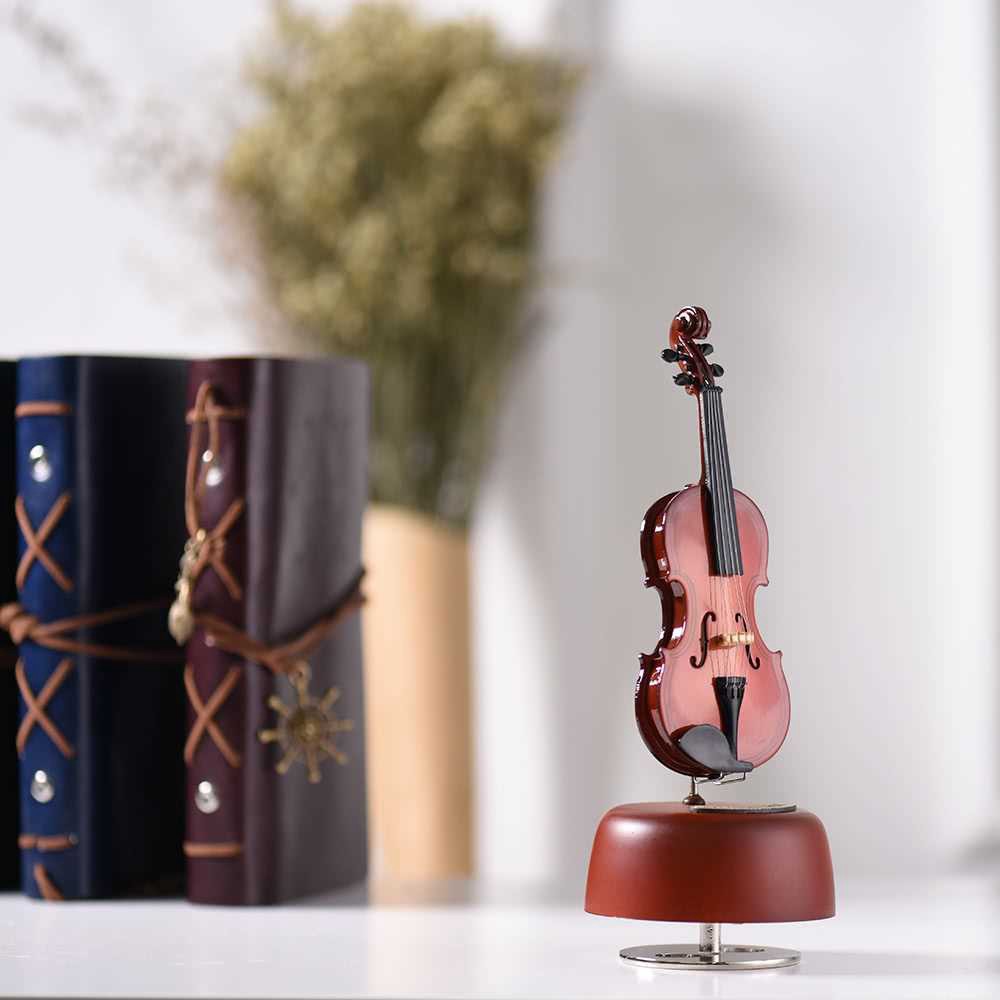 Game box Classical Wind Up Violin Music Box with Rotating Musical Base ...
