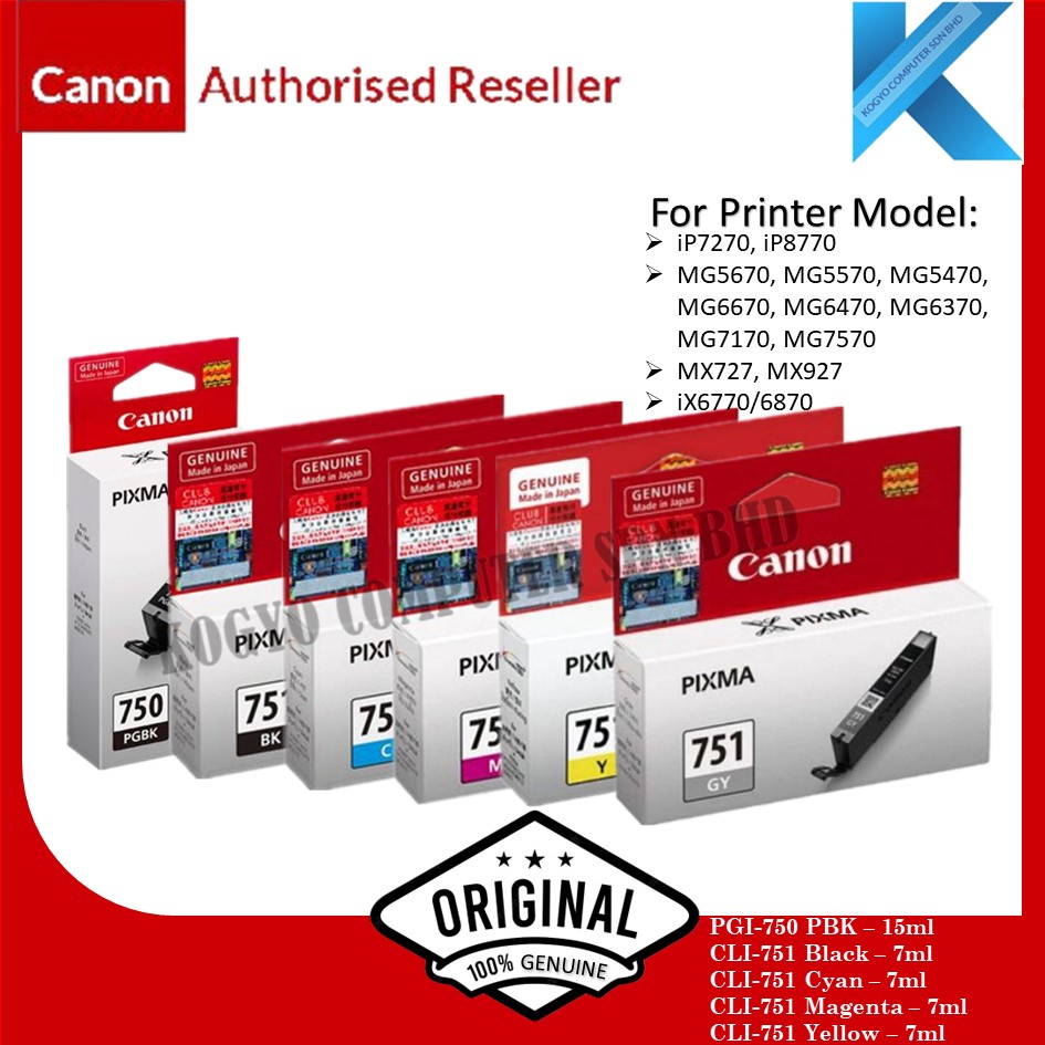 CANON PGI 750 CLI 751 XL INK CARTRIDGE **iP7270 8770 MG5670/5570/5470 ...