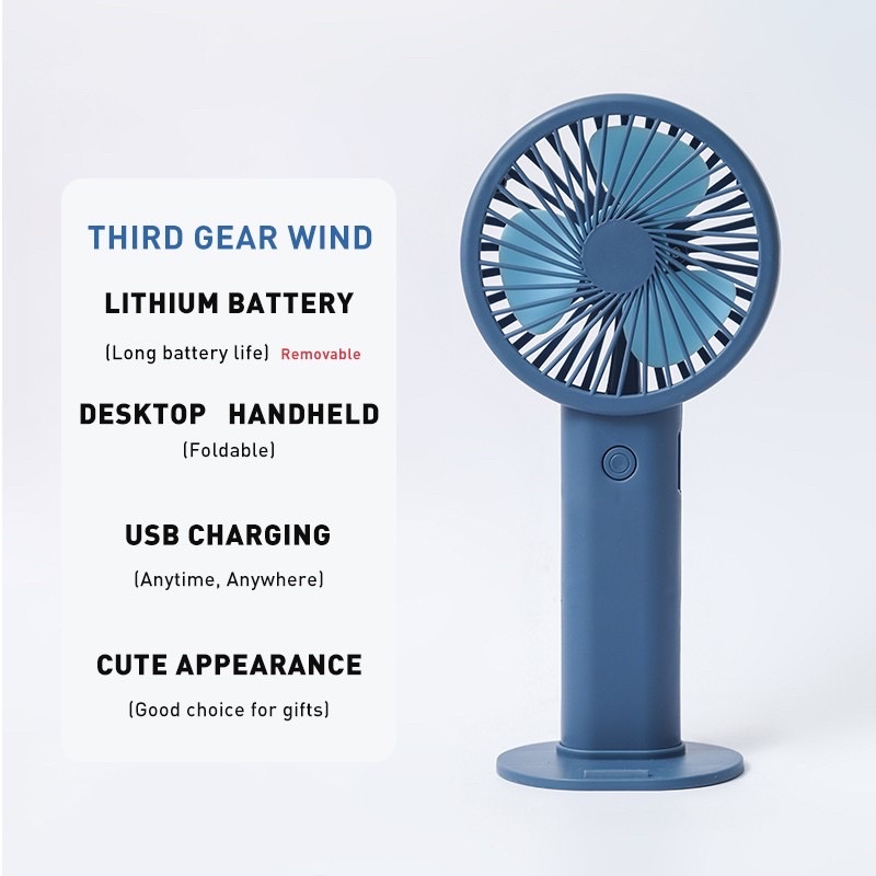 Rechargeable Portable Electric Fan Stand Fan (Blue) | Shopee Malaysia