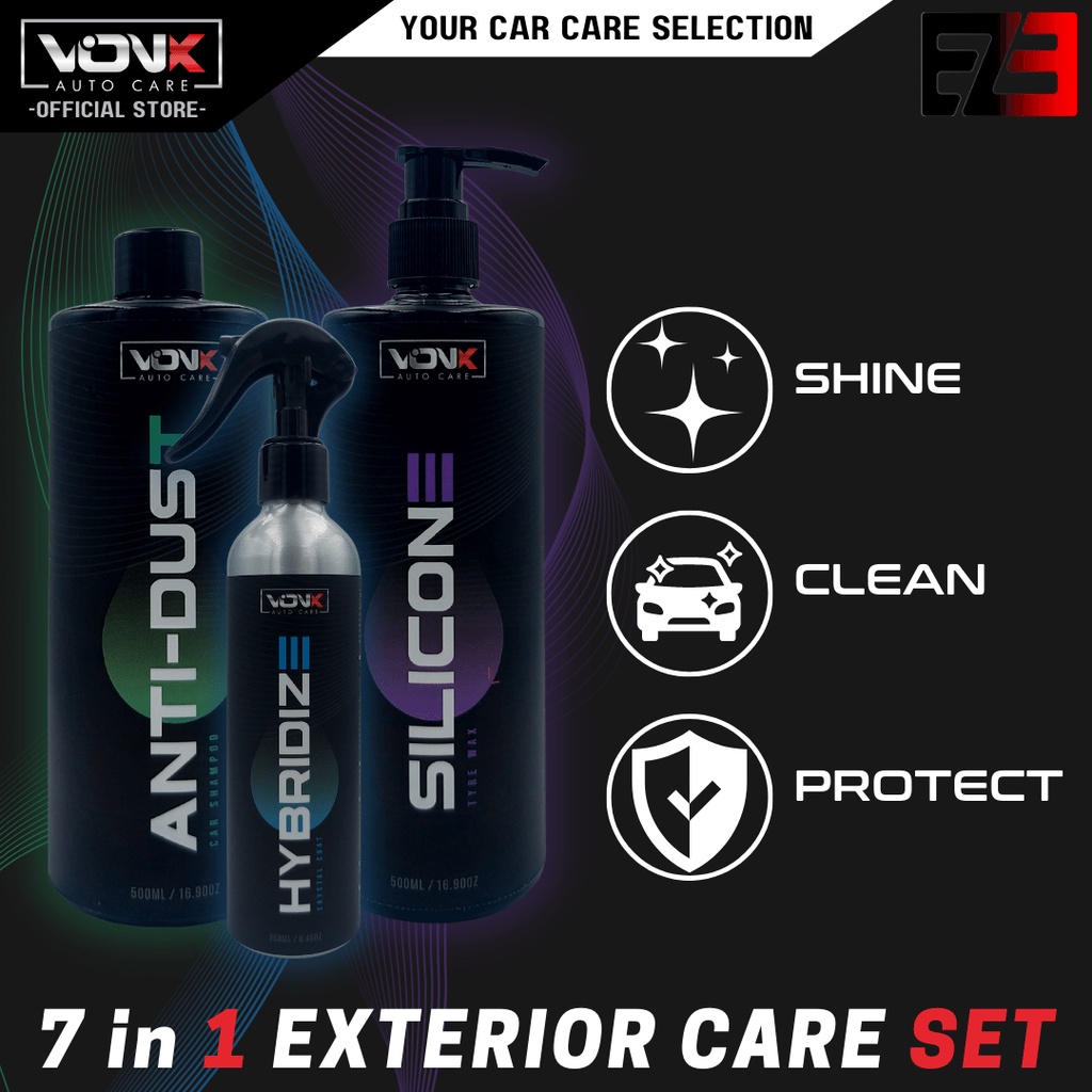 VONX EZ-3 set (Shine+Clean+Protect) 7in1 combo I Anti-Dust Shampoo I ...
