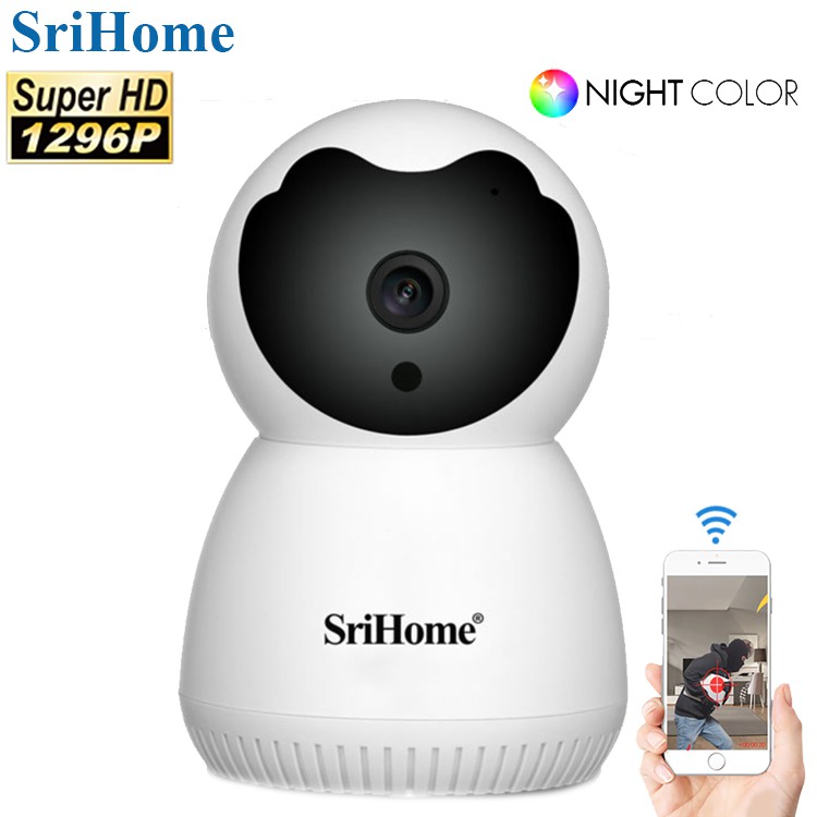 SriHome SH036 1296P (2340x1296) 3MP Super HD WiFi Camera CCTV IP ...