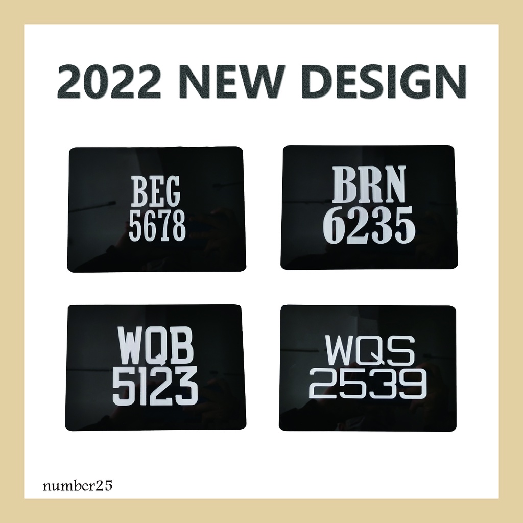 Motor Number Plate Acrylic Font White 3D New Design (4 Different Design ...